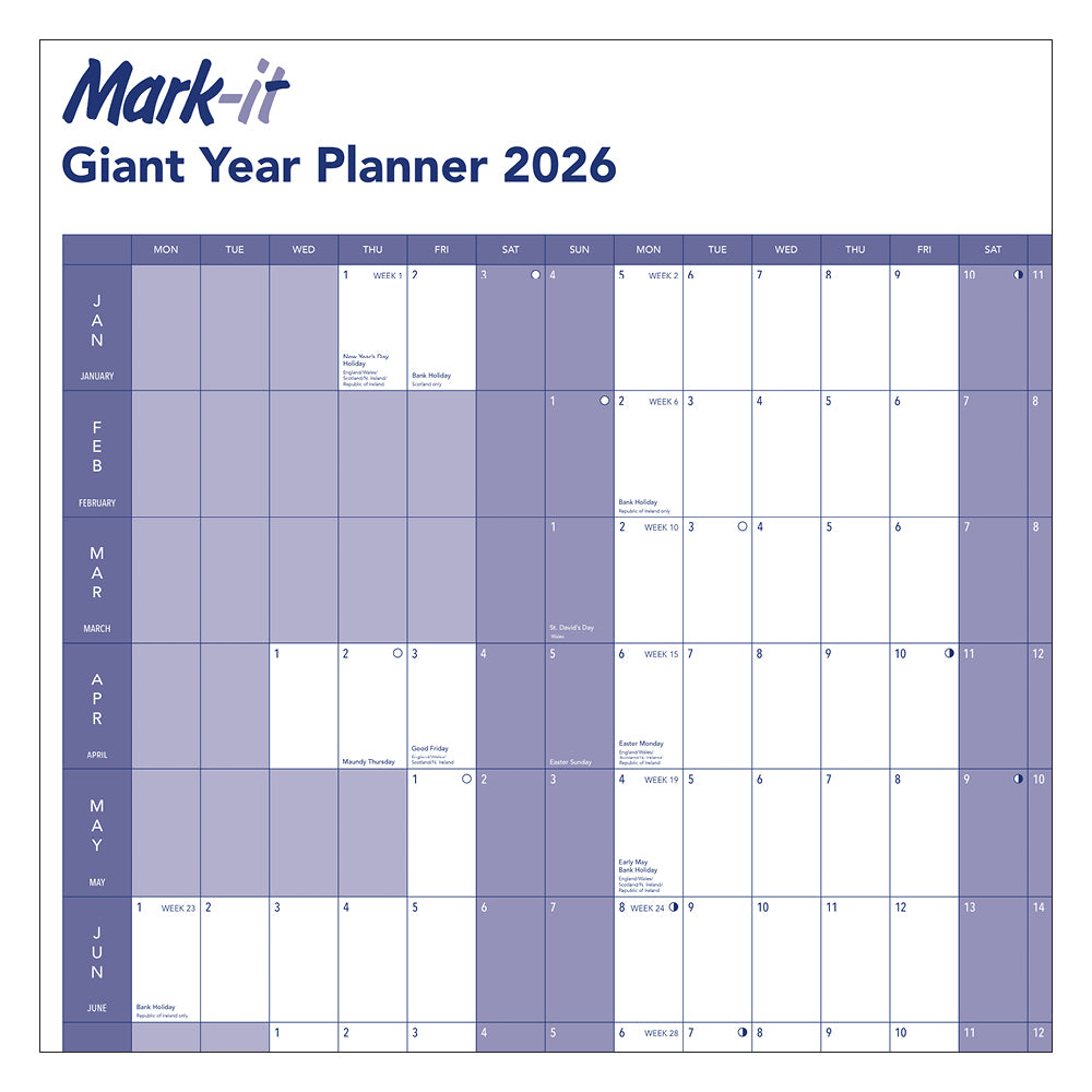 GIANT 2026 YEARLY WALL PLANNER - MARK IT – Map Marketing