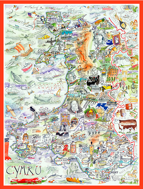 Tim Bulmer 1000 Piece Map of Wales Jigsaw Puzzle – Map Marketing