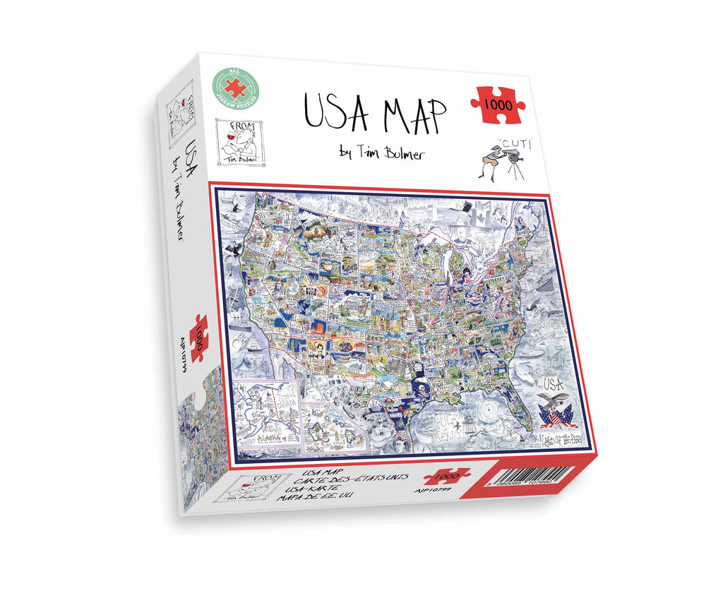 USA Map - Tim Bulmer 1000 Piece Jigsaw Puzzle – Map Marketing