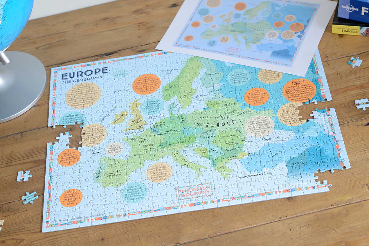 Prisoners of Geography Europe Map 500 Piece Jigsaw Puzzle – Map Marketing