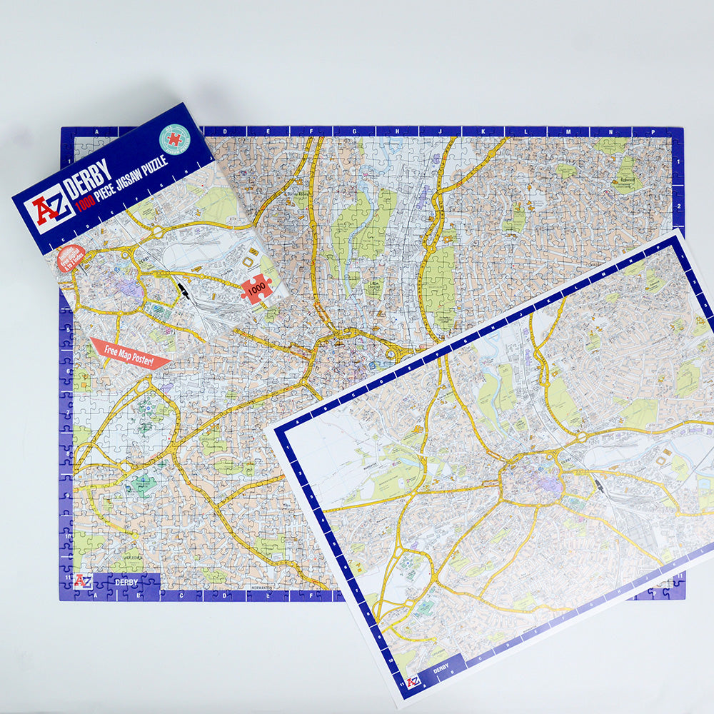A-Z Map of Derby 1000 Piece Jigsaw – Map Marketing