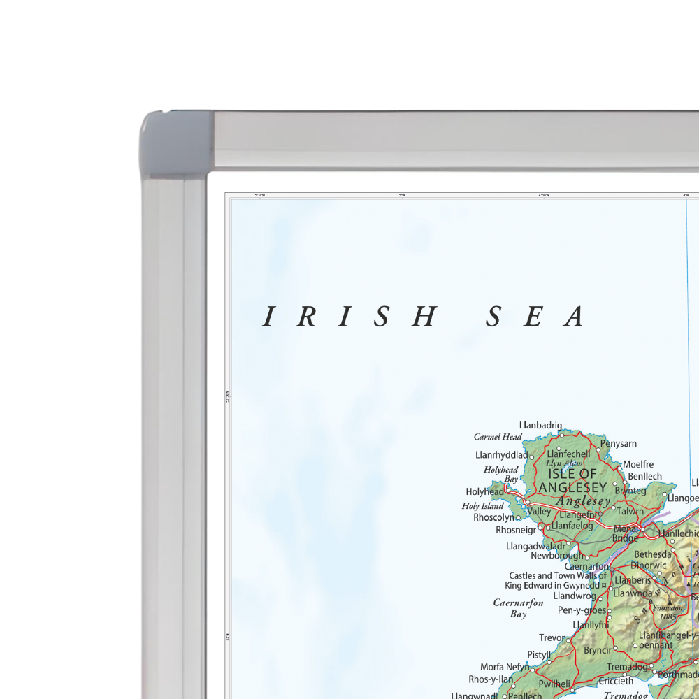 Physical Map of Wales Wall Map – Map Marketing