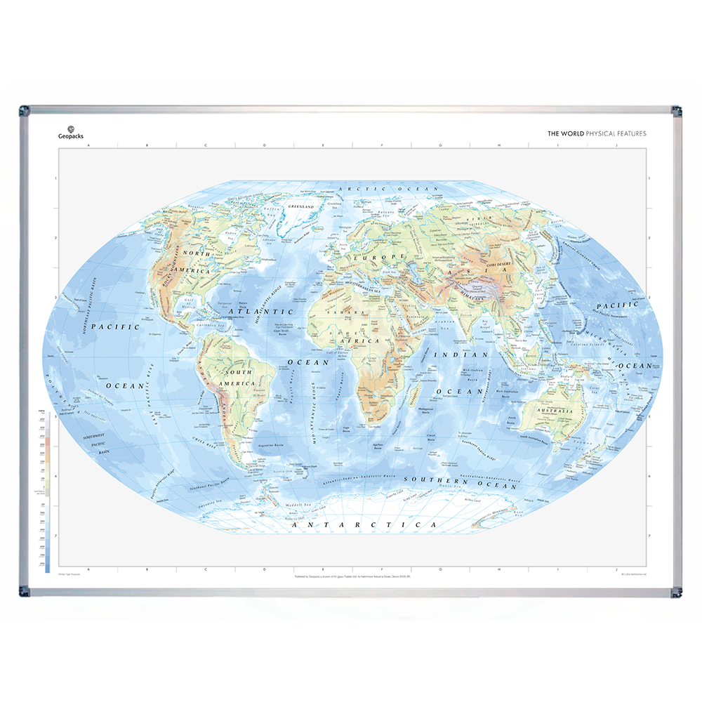 World Physical Features Map – Map Marketing