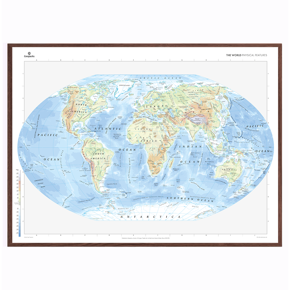 World Physical Features Map – Map Marketing