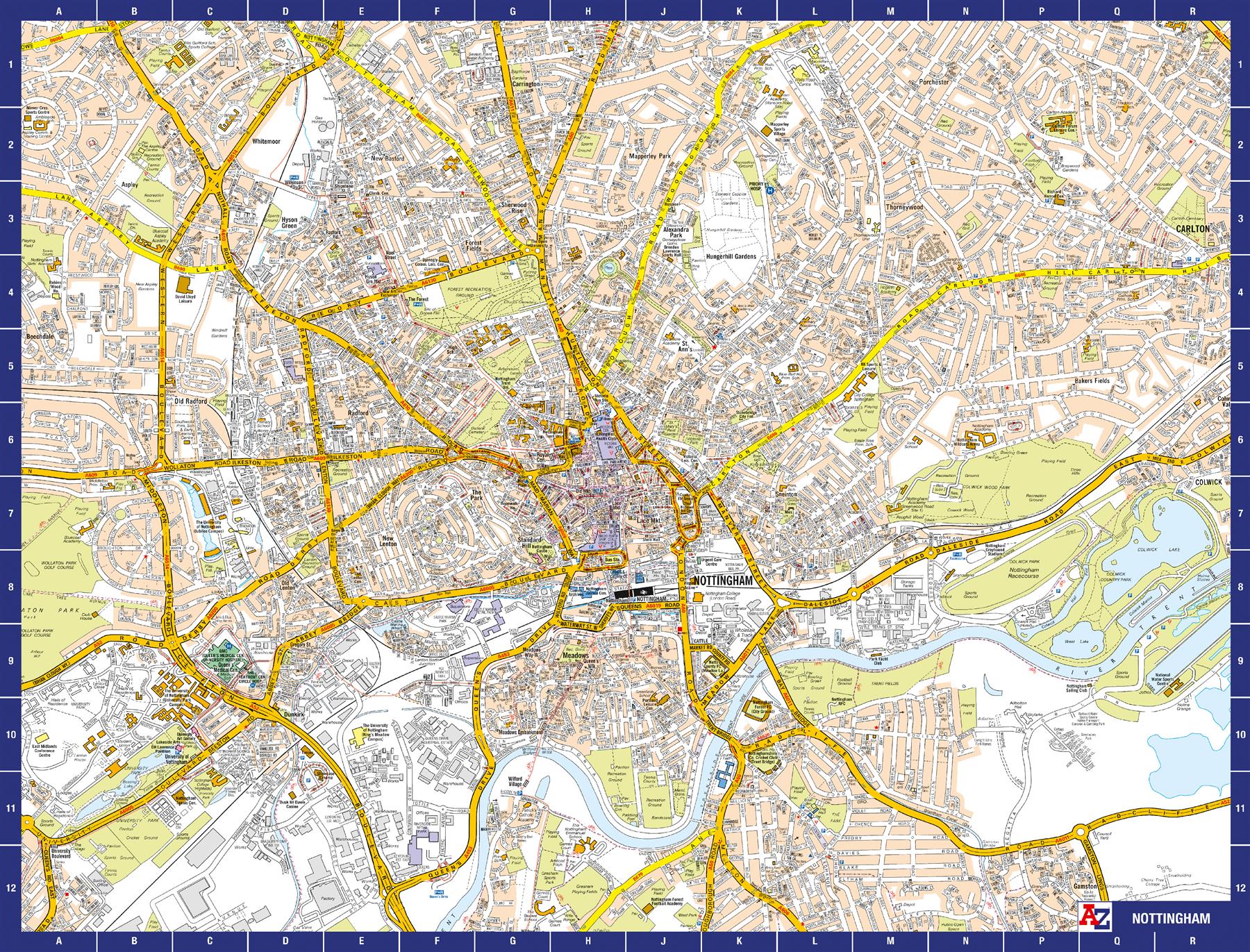 A-Z Map of Nottingham 1000 Piece Jigsaw – Map Marketing