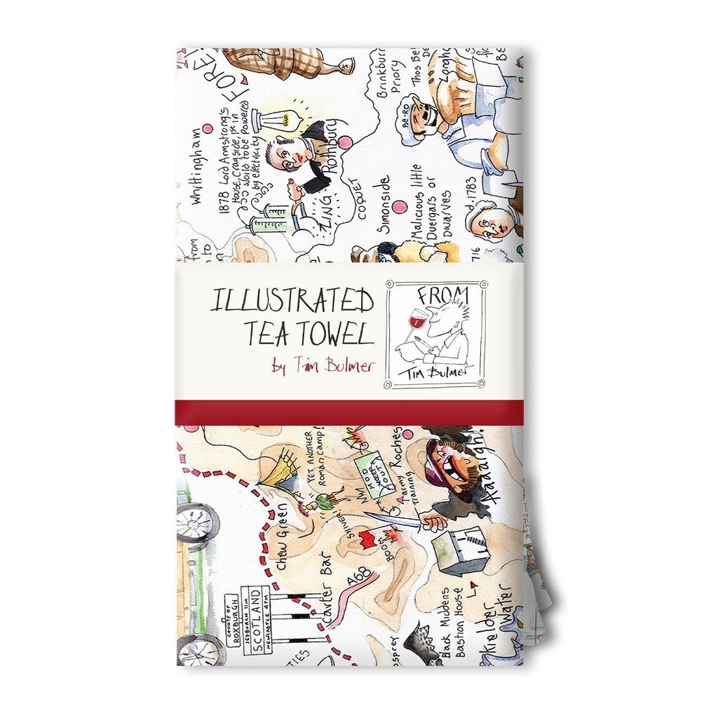 Tim Bulmer Illustrated Tea Towels Northumberland – Map Marketing