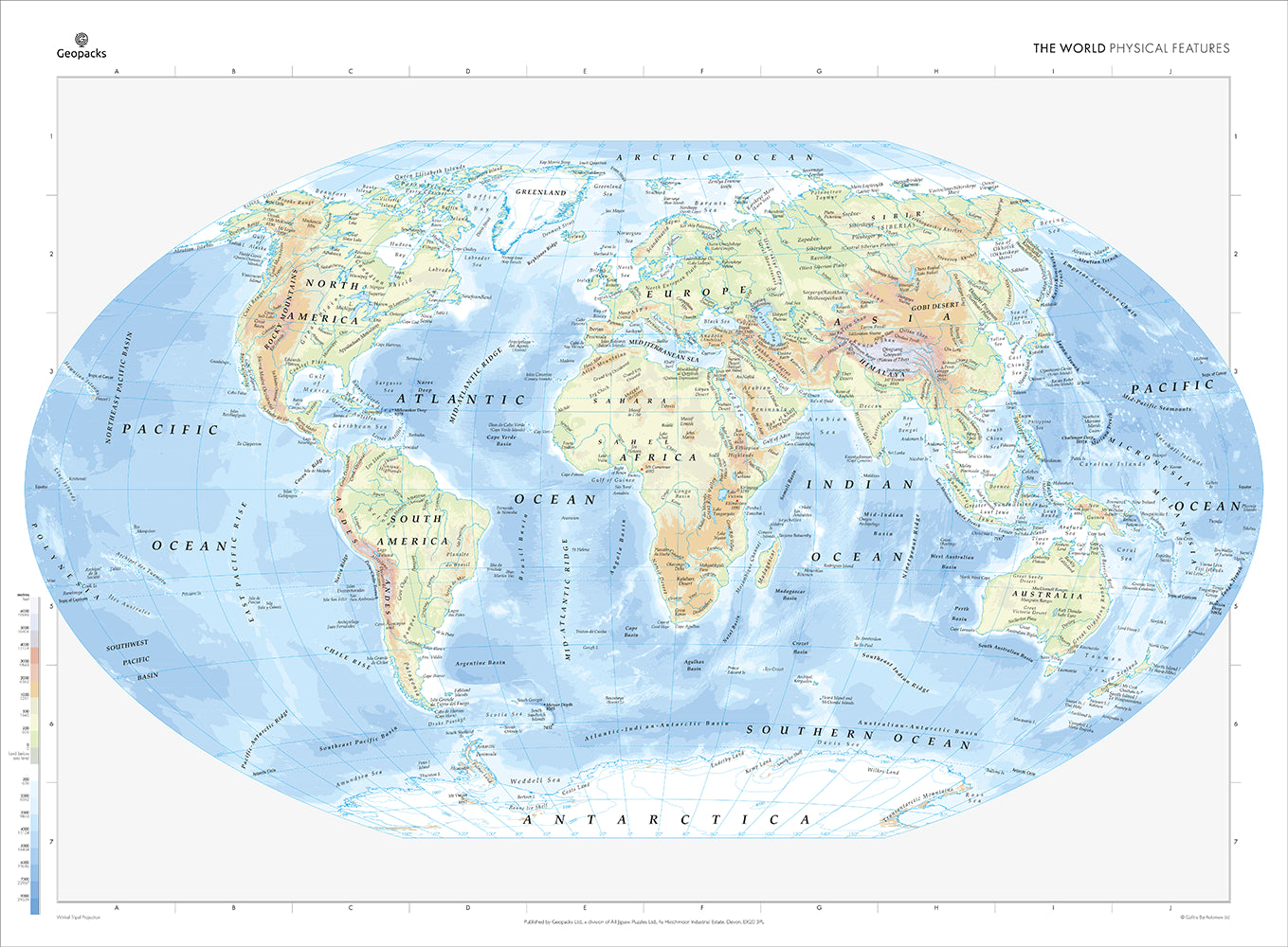 World Physical Features Map – Map Marketing