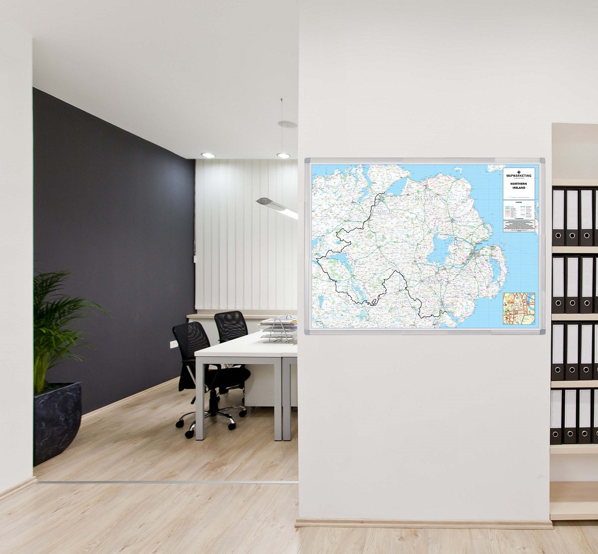 Northern Ireland Road Map - Wall Map of Northern Ireland – Map Marketing
