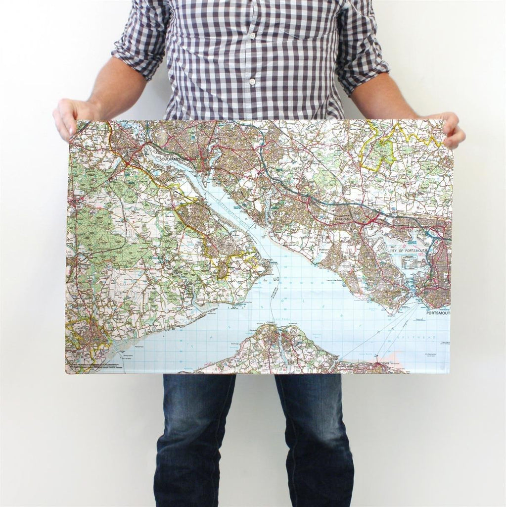 Personalised Cotton Map Tea Towel with your Address at the centre – Map ...
