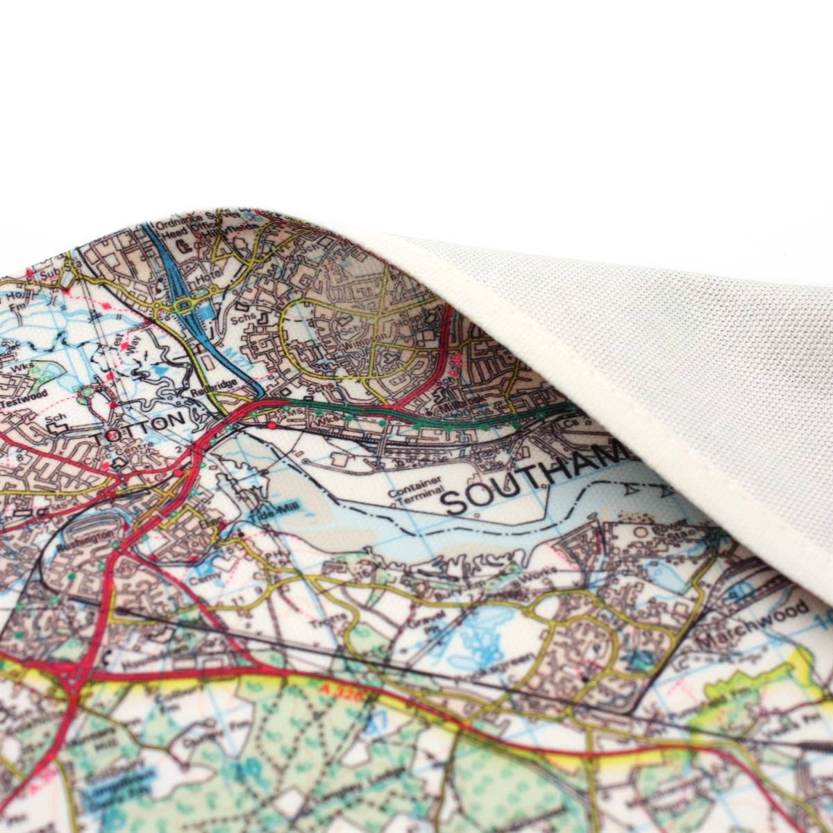 Personalised Cotton Map Tea Towel with your Address at the centre – Map ...
