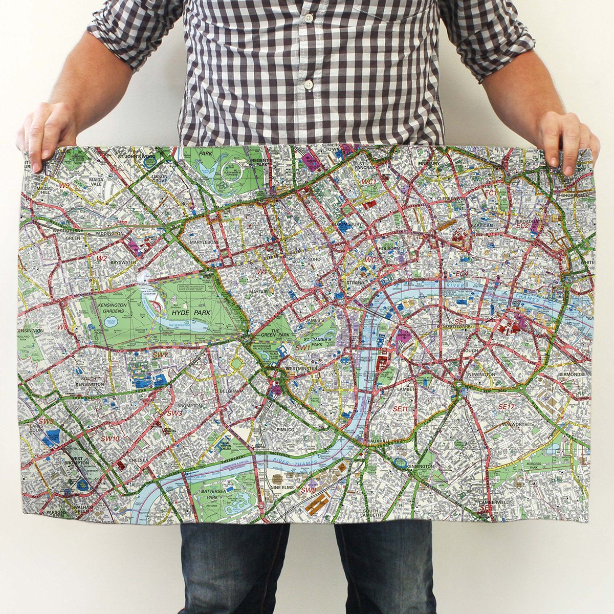 Personalised Cotton Map Tea Towel with your Address at the centre – Map ...