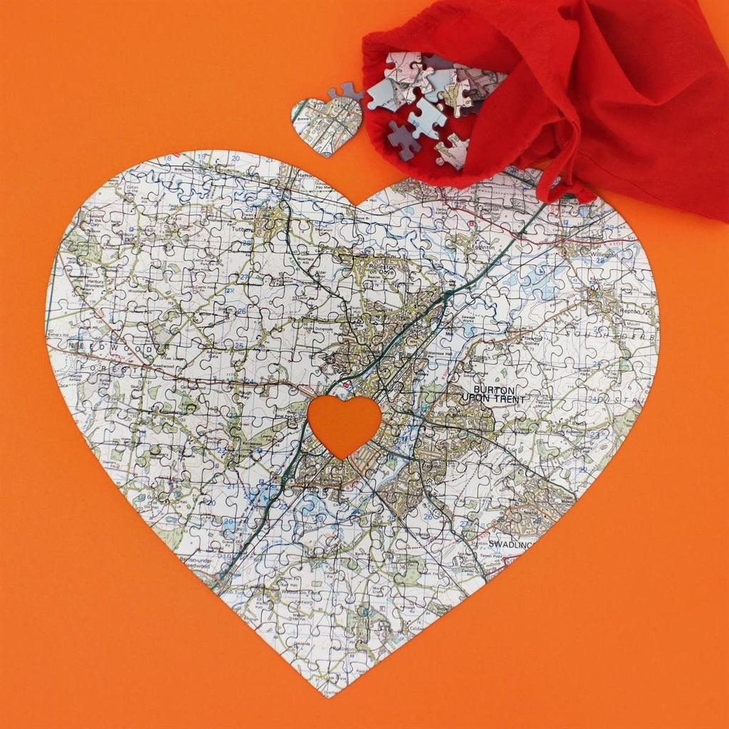 Hometown Heart-Shaped Map Jigsaw | Map Marketing
