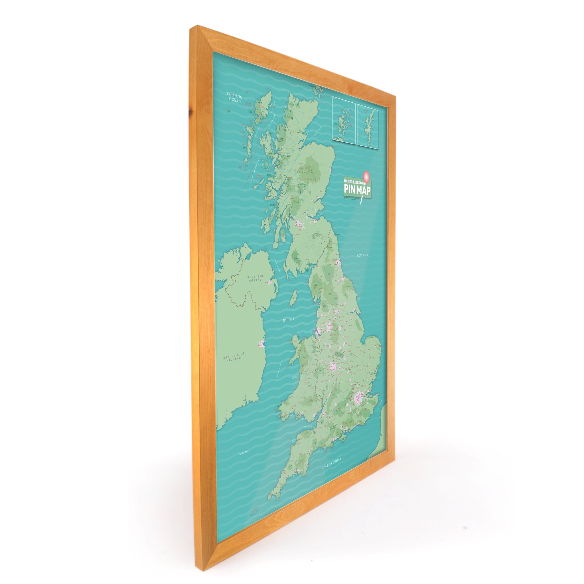 UK Map Pinboard is a framed map of the UK including Northern Ireland ...