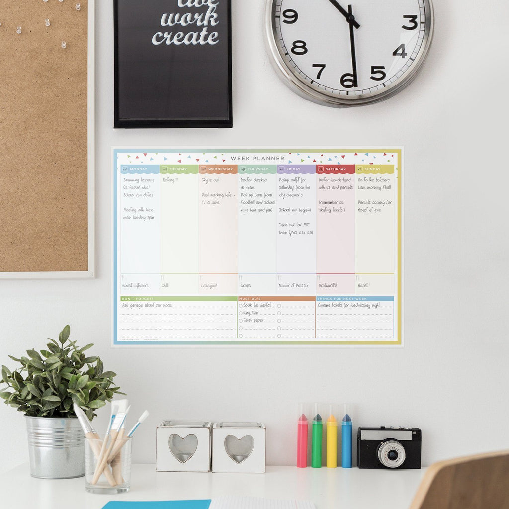 Weekly Wall Calendar Dry Erase Monthly Calendar, Personalize Wall