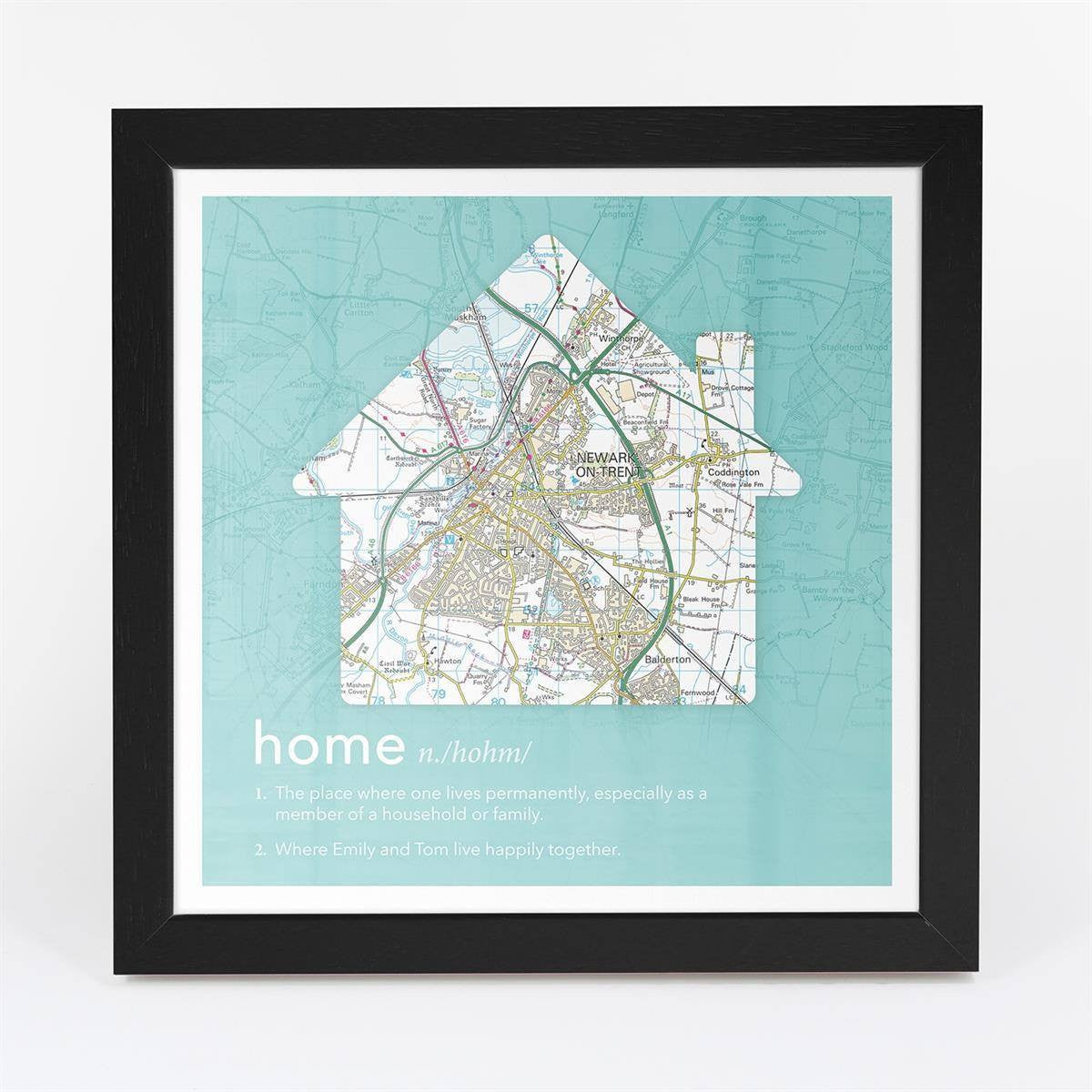 Personalised Framed Dictionary Definition Map - Home – Map Marketing