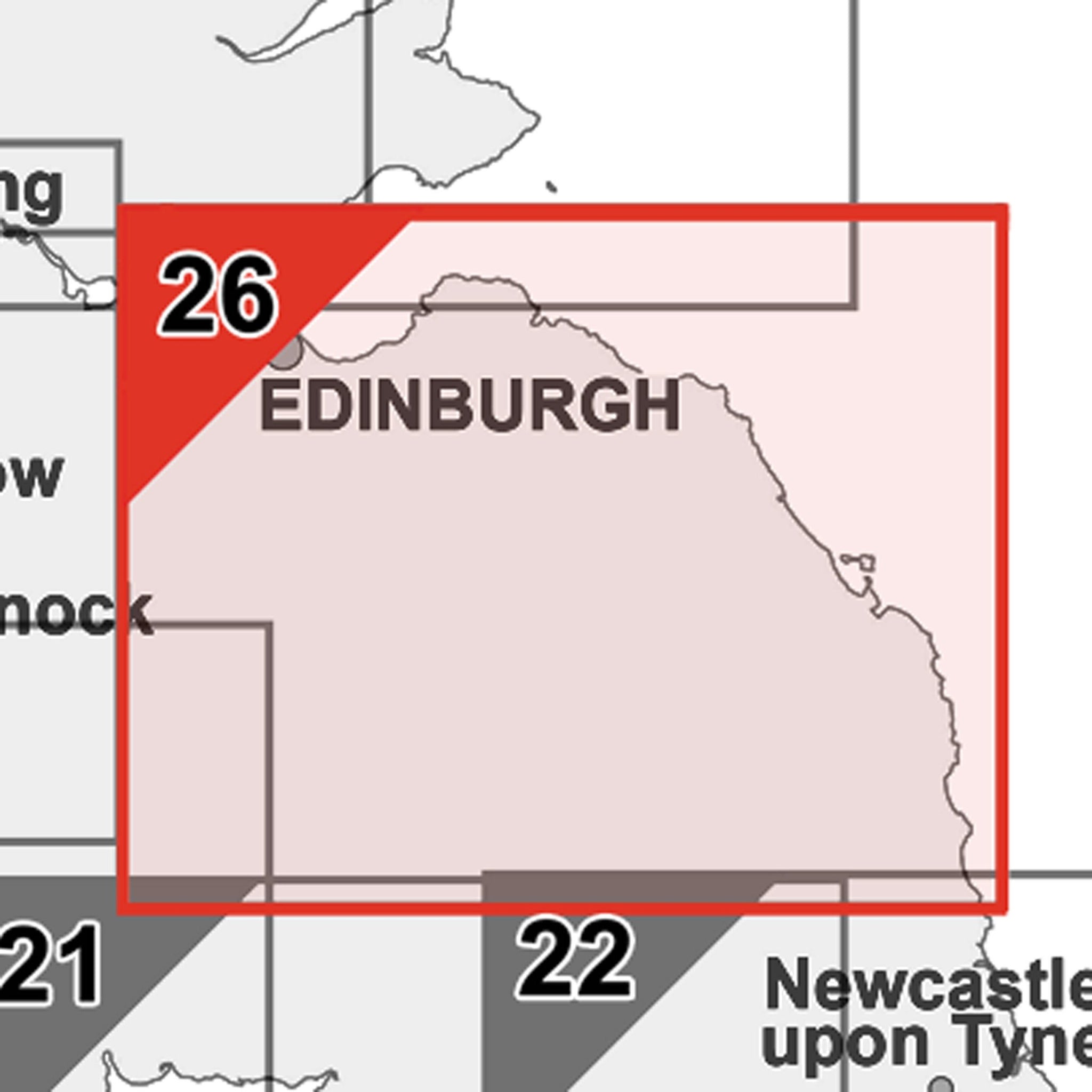 Edinburgh and Borders Postcode Wall Map - Sector Map 26 – Map Marketing