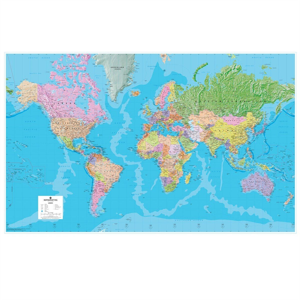 Giant World Political Wall Map - Extra Large Wall Map of the World ...
