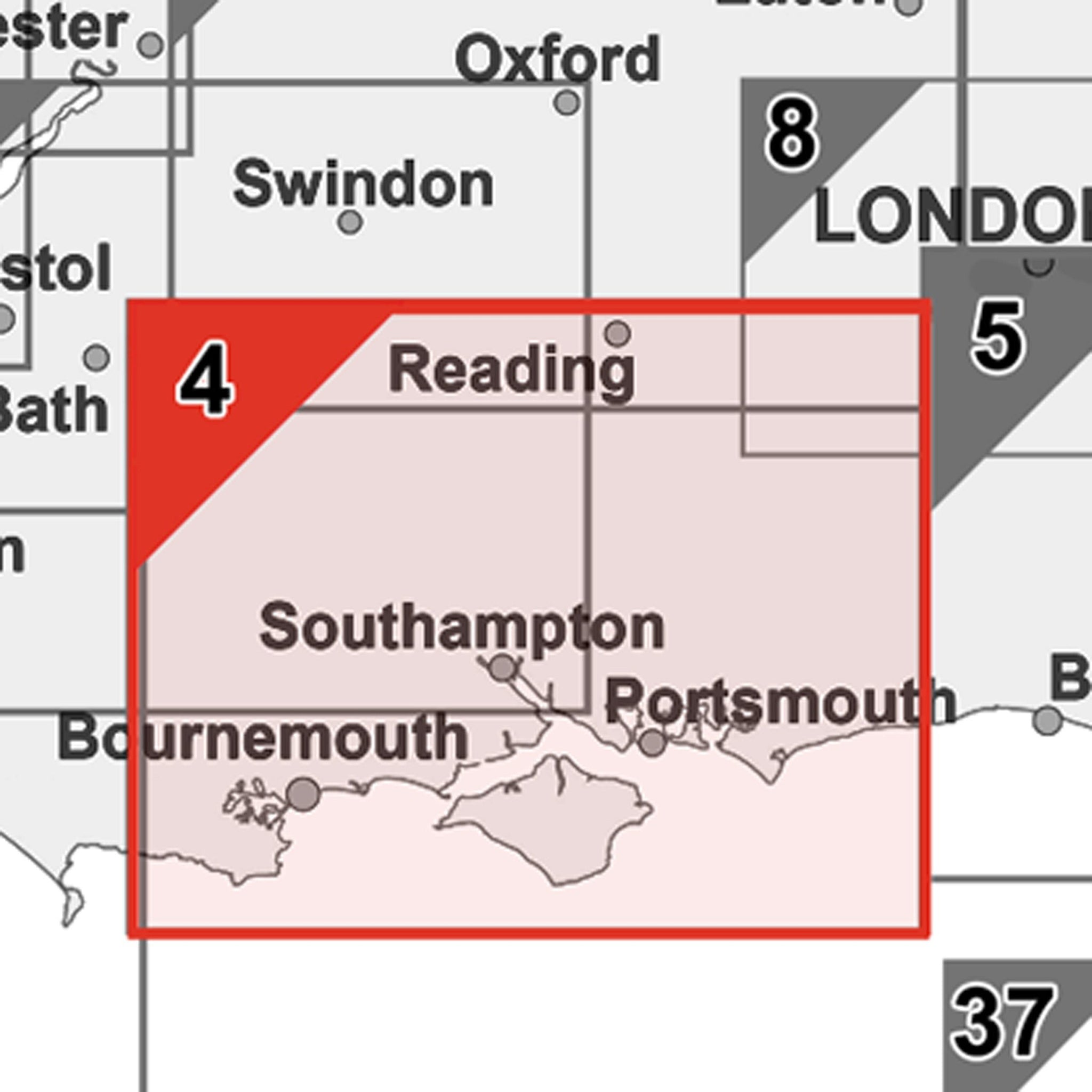 Hampshire, Isle of Wight and East Dorset Postcode Wall Map - Sector Ma ...