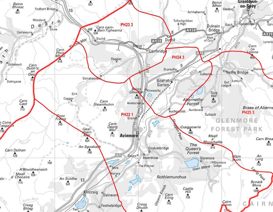 Scottish Highlands (Central) Postcode Wall Map - Sector Map 31 – Map ...