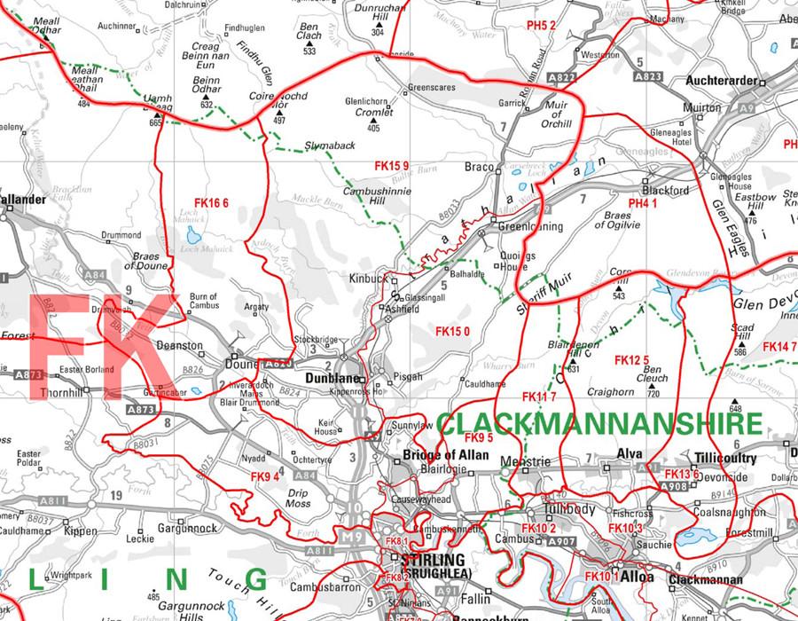Scottish Highlands (South) Postcode Wall Map - Sector Map 28 – Map ...