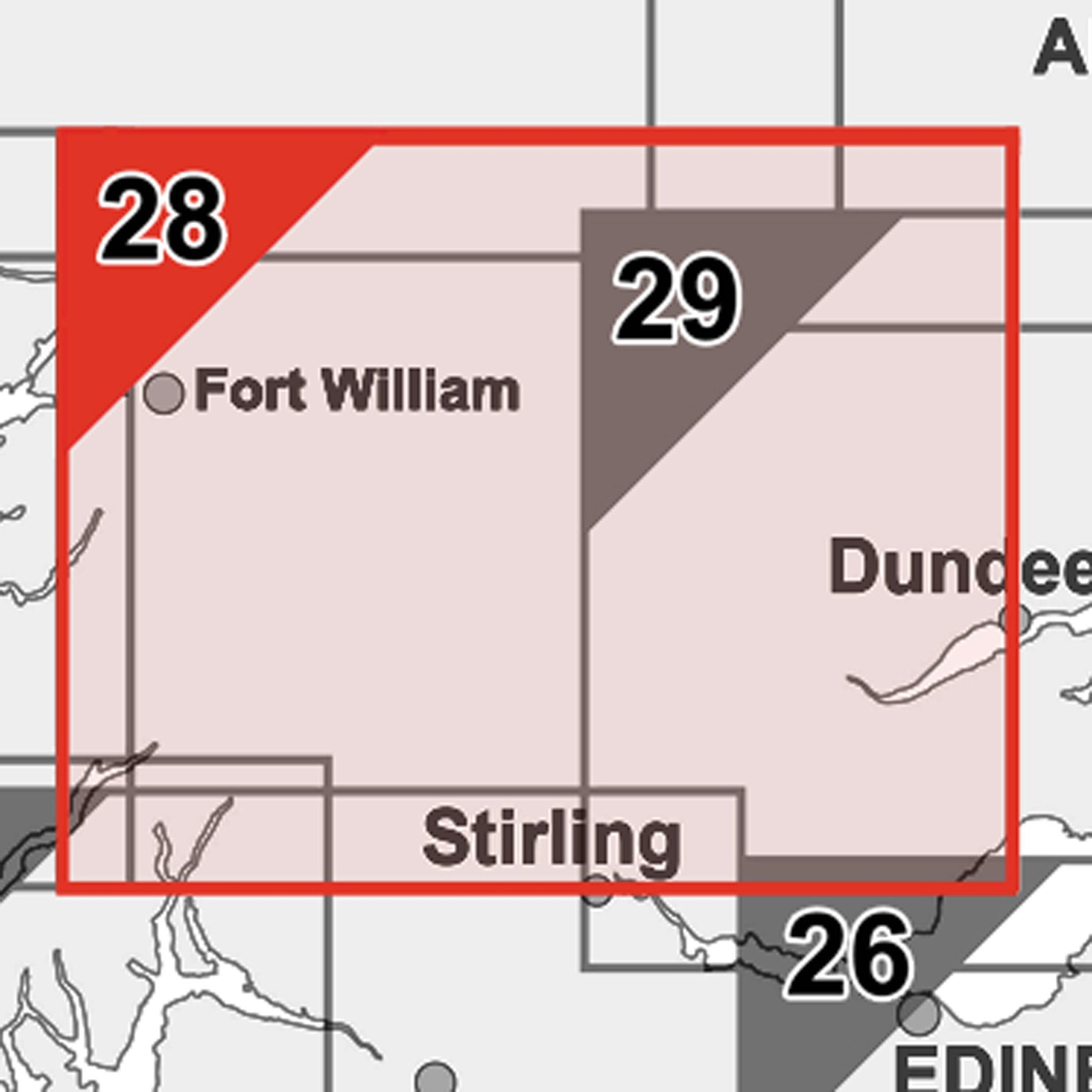 Scottish Highlands (South) Postcode Wall Map - Sector Map 28 – Map ...
