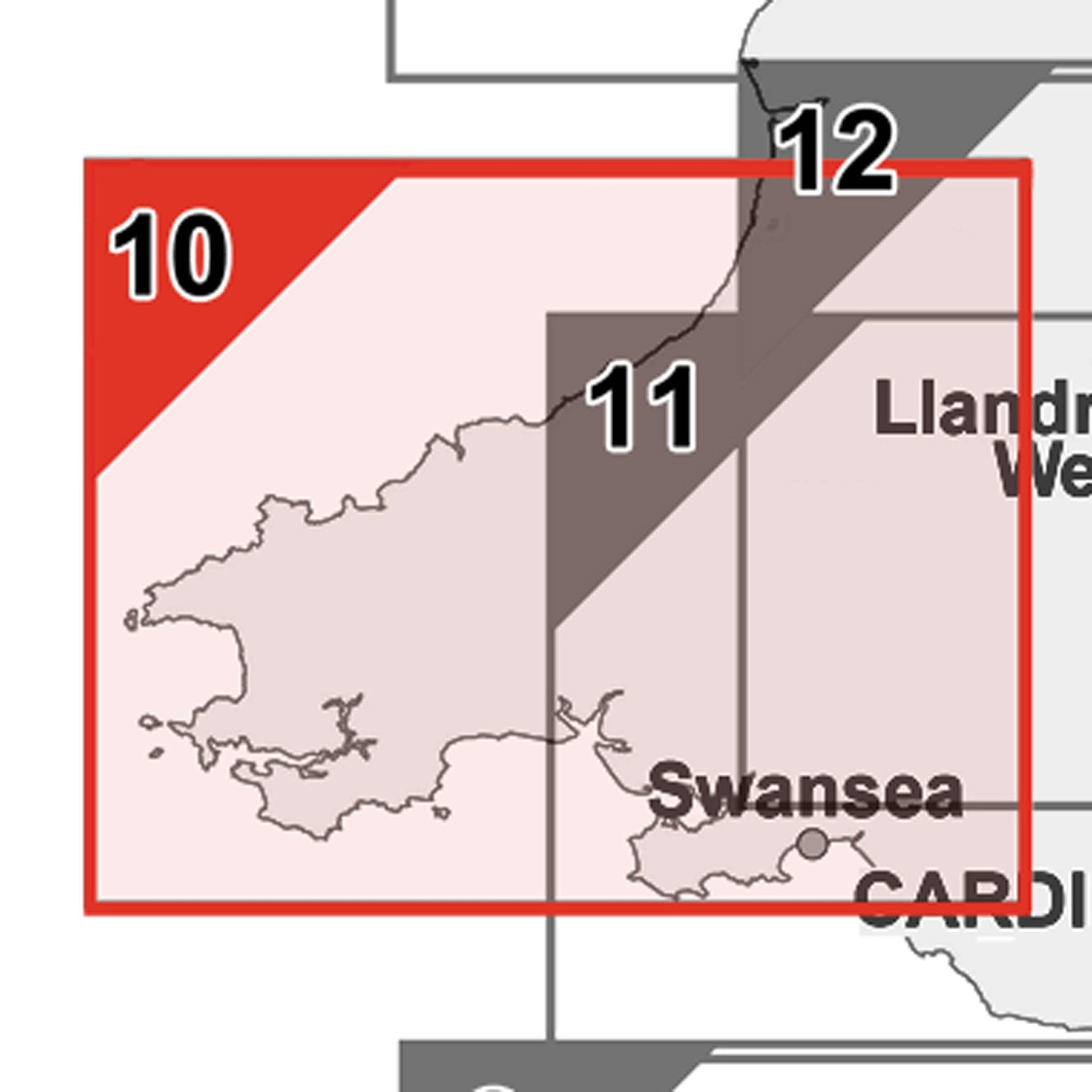 South West Wales Postcode Wall Map - Sector Map 10 – Map Marketing